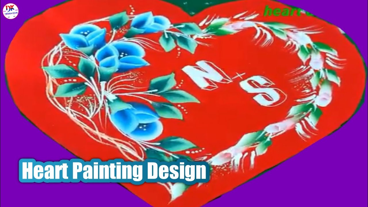 Latest Painting Design|How To heart Painting Design|Heart Design ...