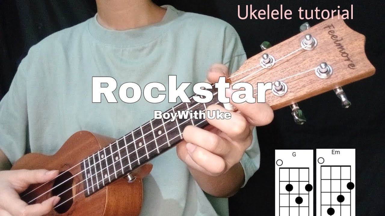 Rockstar - BoyWithUke (Easy Ukelele tutorial / Only 4 Chords) - YouTube