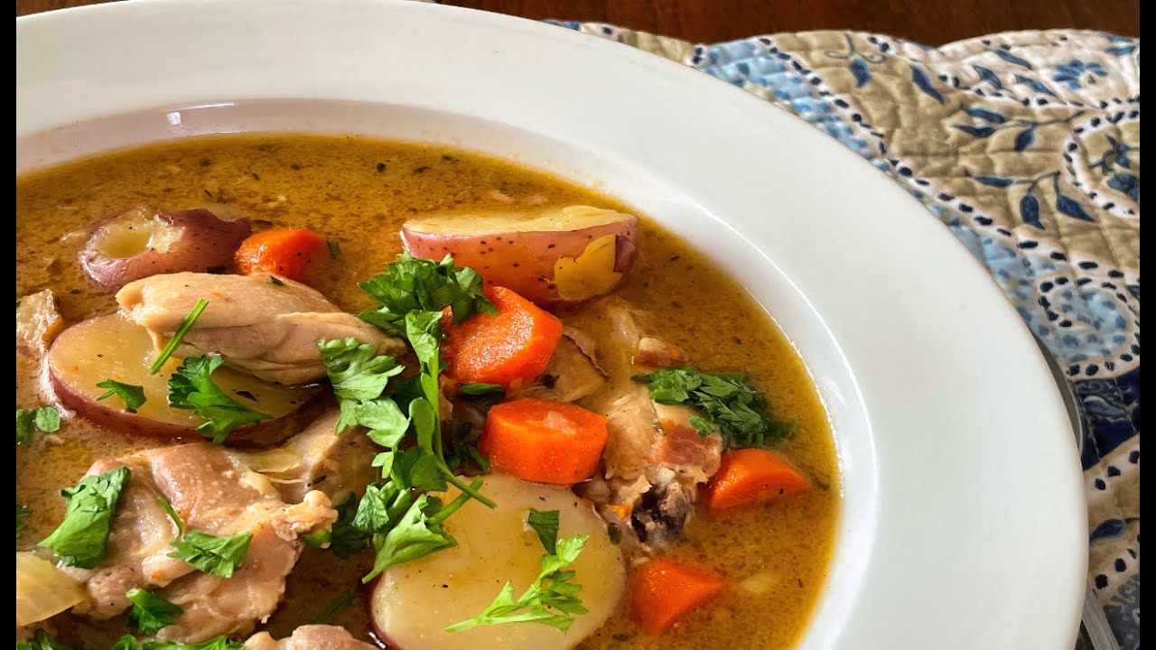 Luscious Delicious Chicken Stew with White Wine Recipe - YouTube