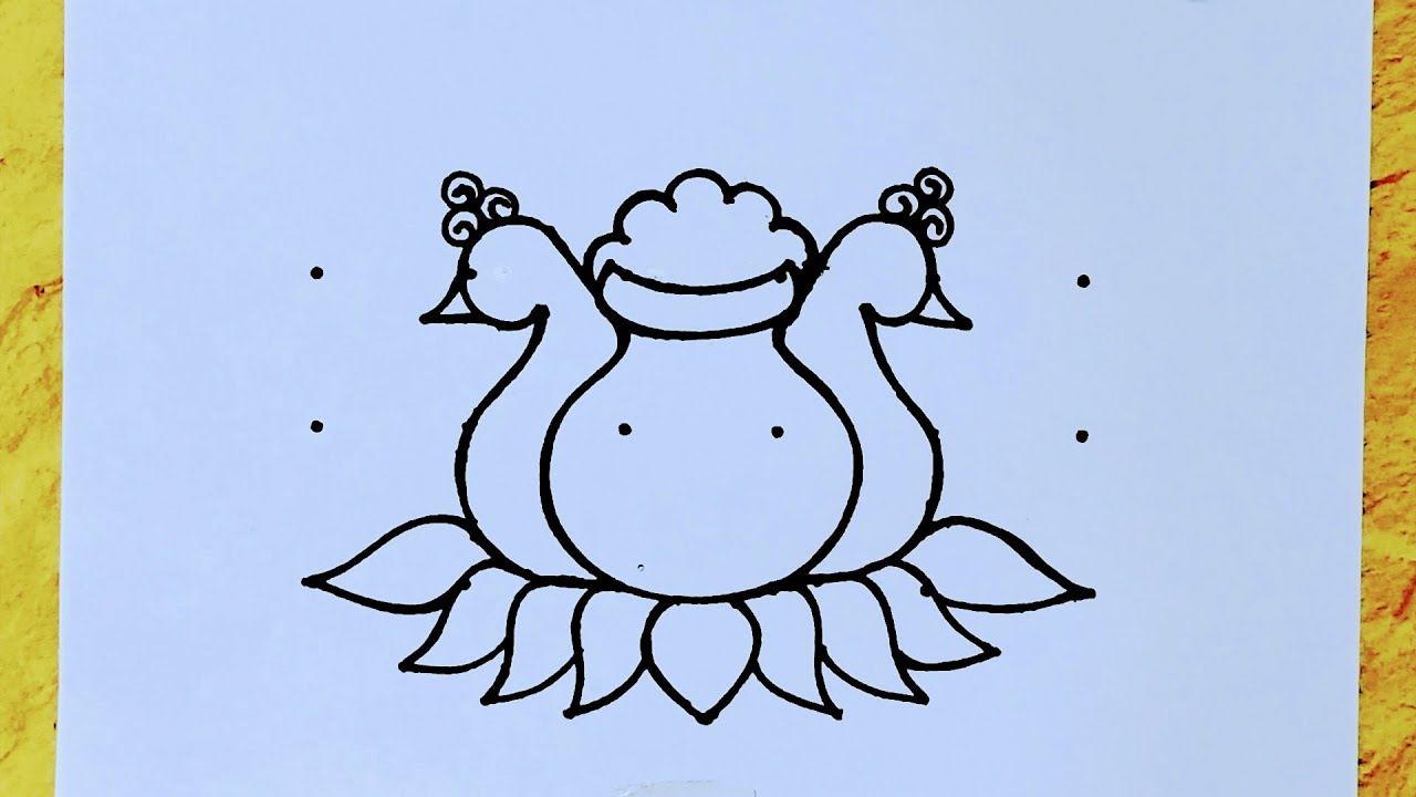 Sankranti Pongal pot kolam from 3×6 dots easy // Easy Sankranti Rangoli ...