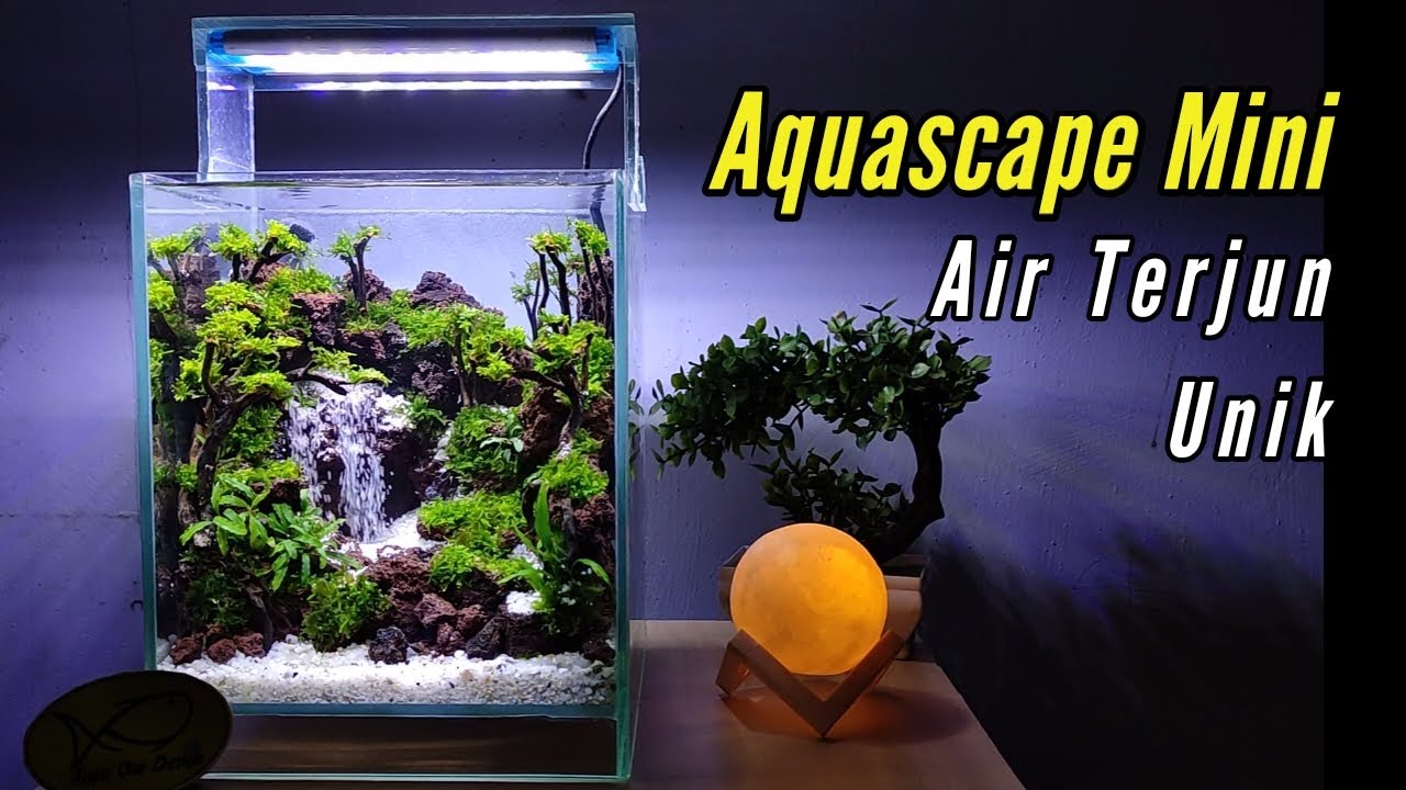 MEMBUAT AQUASCAPE AIR TERJUN PADA AQUARIUM KECIL/MINI | TUTORIAL ...