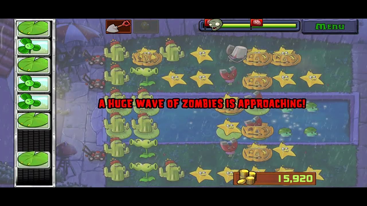 Plants vs zombies pvz fog level 10, UB game - YouTube