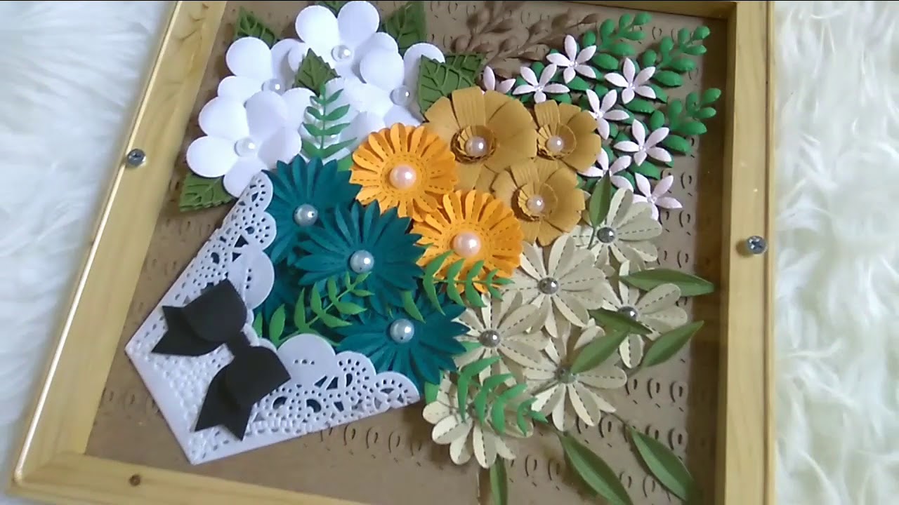 Inspirasi : Membuat scrapbook frame tema bouquet bunga - YouTube