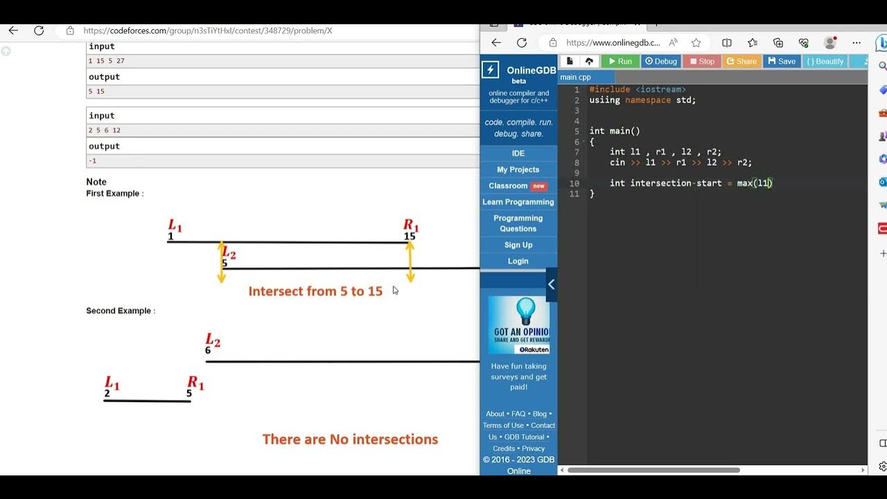 X. Two intervals || codeforces || icpc - YouTube