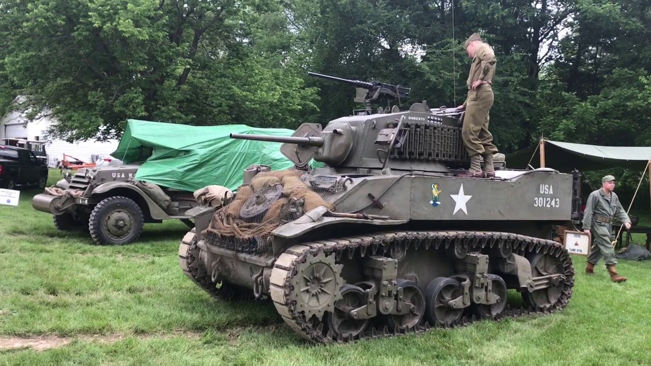 M3 or M5 Stuart Tank test firing - YouTube