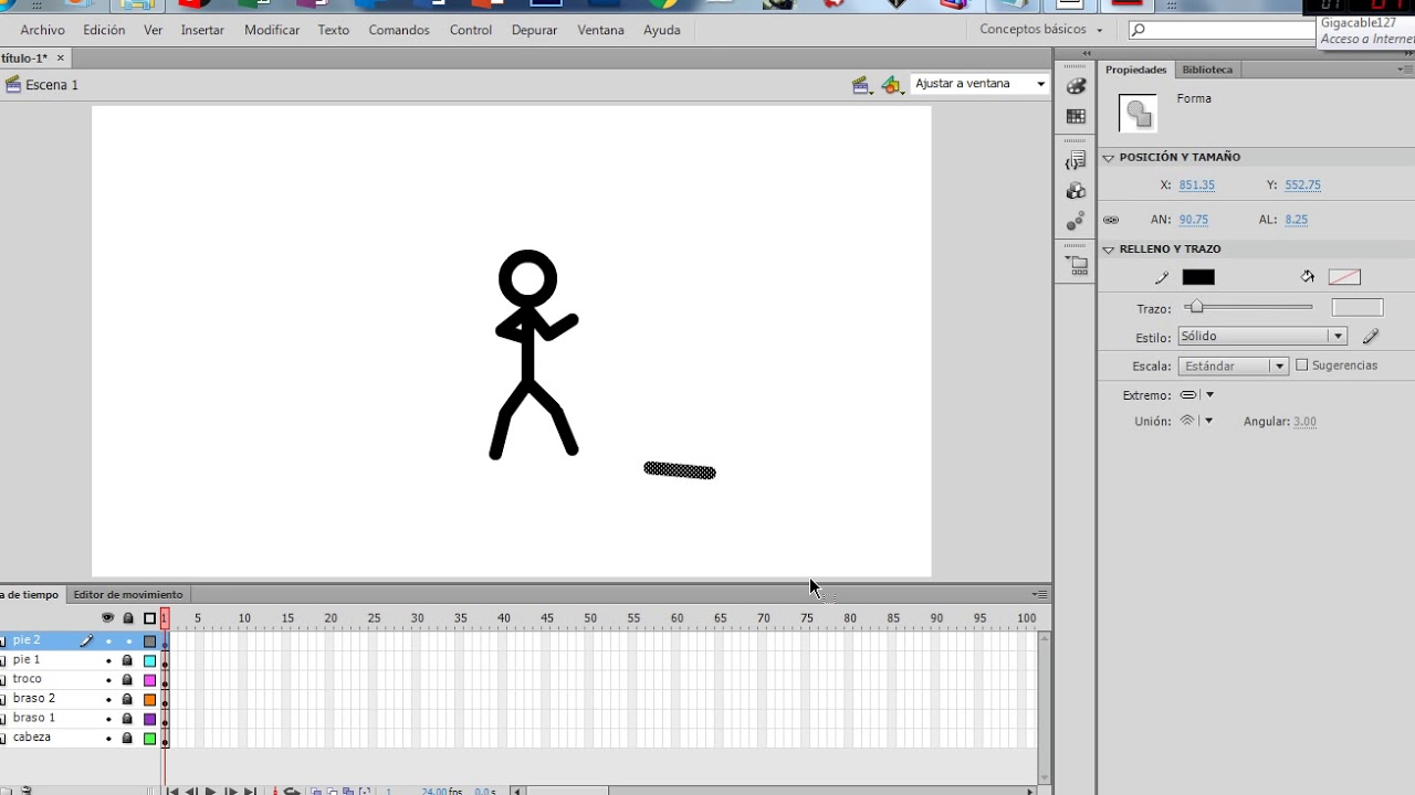 COMO ANIMAR UN STICK MAN CON ADOBE FLASH CS6 - YouTube
