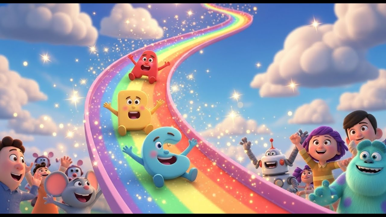 ABCs on the Rainbow Slide 🌈🛝 | Alphabet Song for Kids | Learn A to Z ...