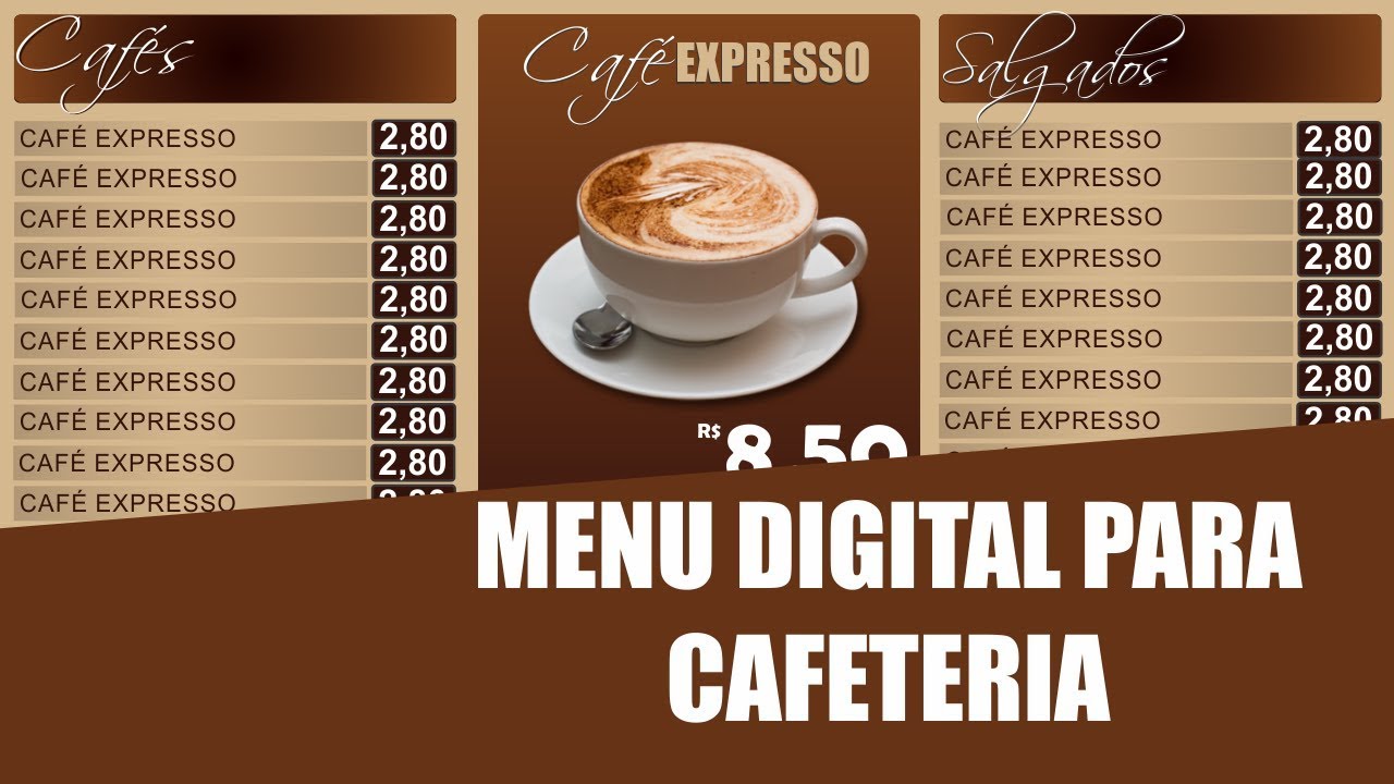 Menu Digital para Cafeteria Atualizado pela USB da TV - sem mensalidade ...