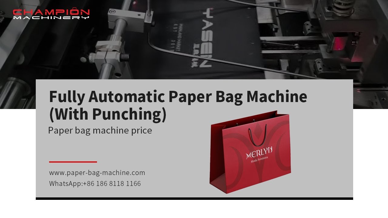 Fully Automatic Paper Bag Machine (With Punching) - YouTube