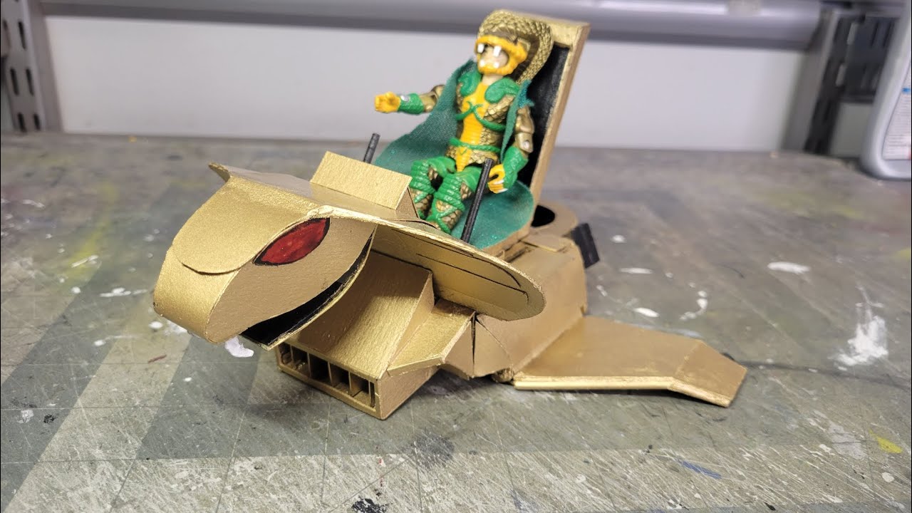 Serpentor's Air Chariot/Throne scratchbuild from cardboard - YouTube