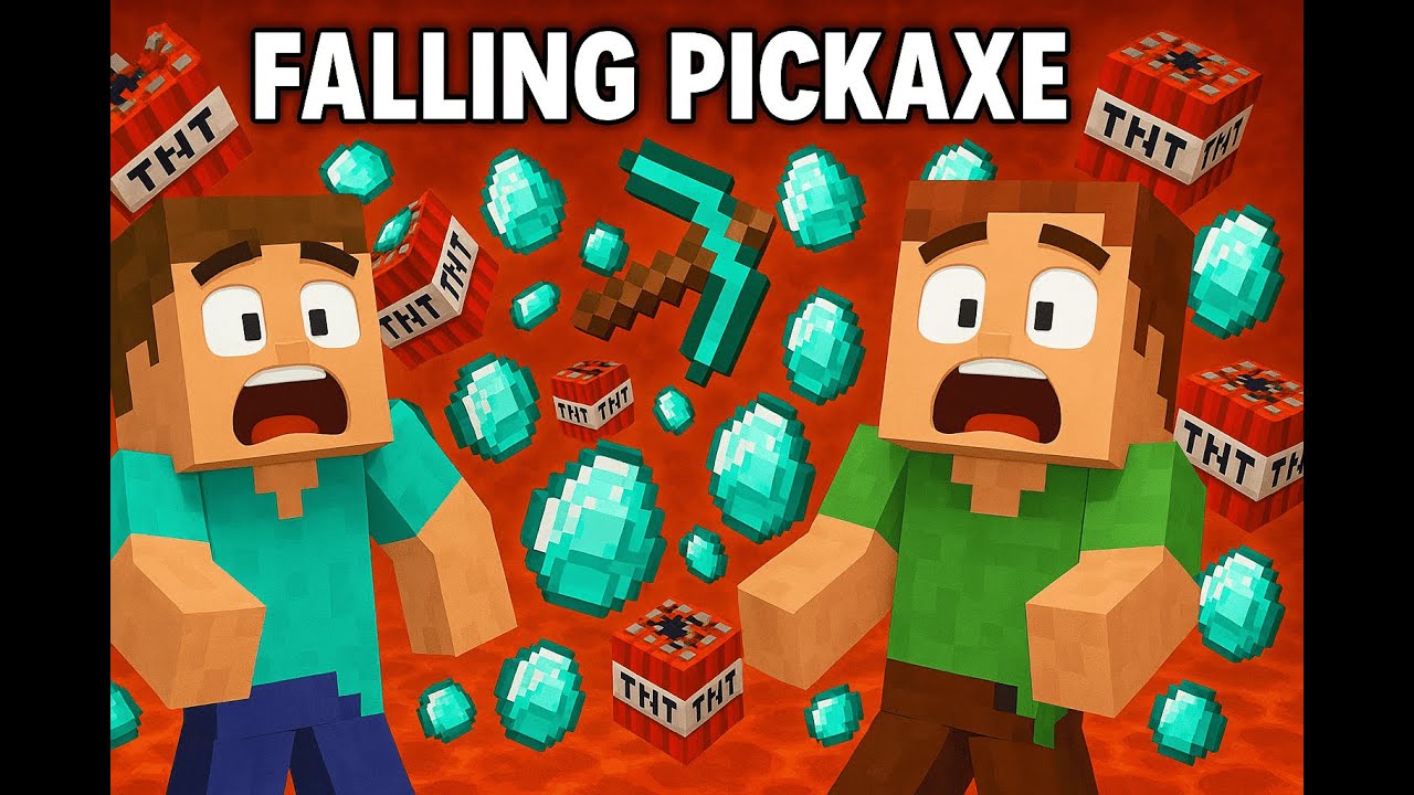 Minecraft Falling Pickaxe With @AniK-PLayzZ - YouTube