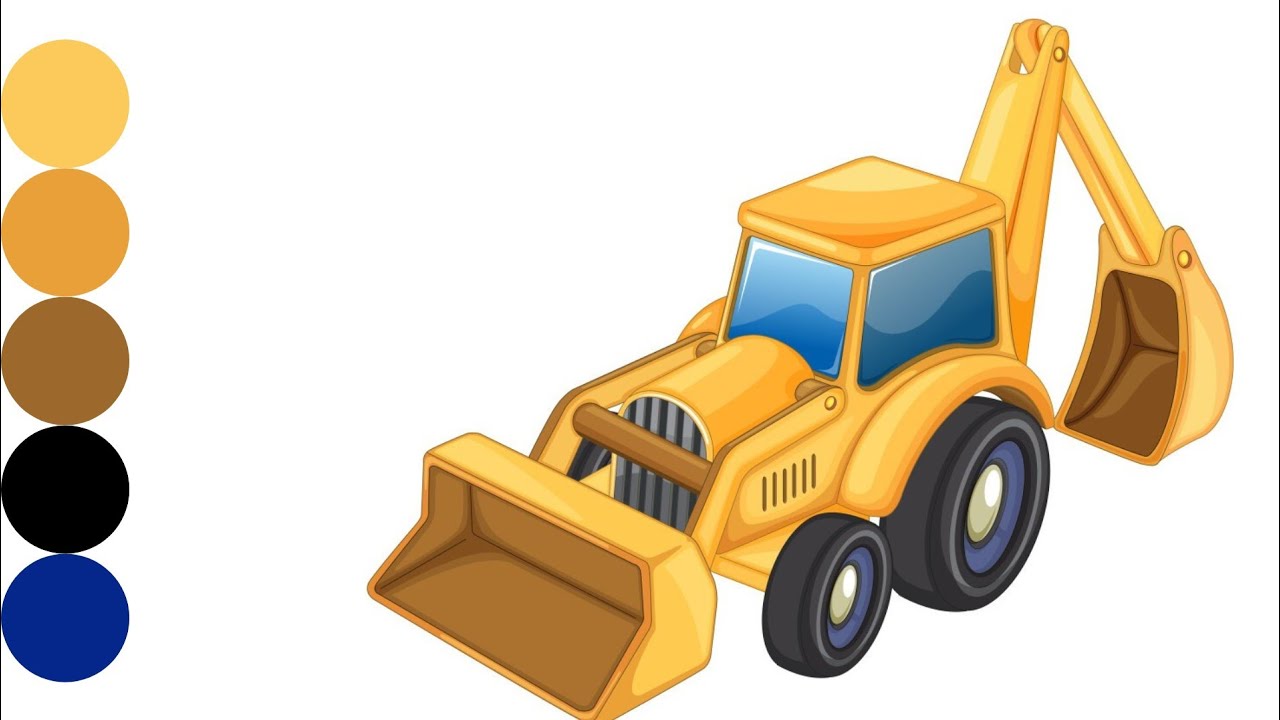 How to draw JCB truck| easy JCB truck drawing| step by step drawing ...