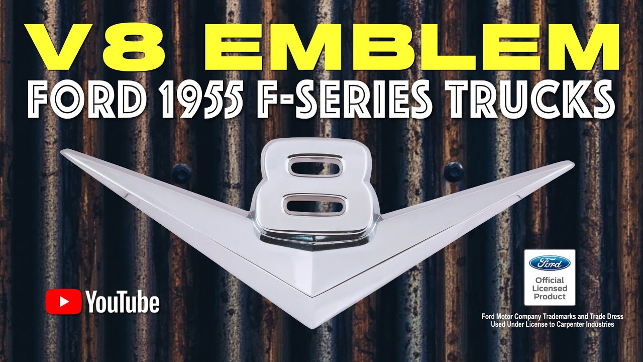 Replace your truck emblem with our 1955 Ford F-Series V8 truck emblem ...