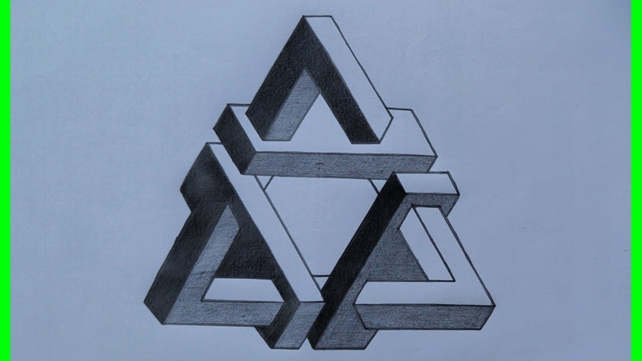How To Draw An Different Inpossible Triangle Step By Step !! 3d Art On ...