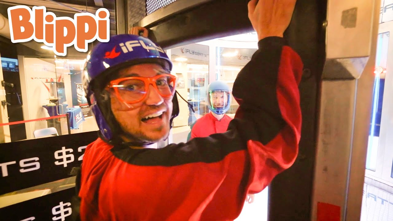 Blippi Explores Indoor Skydiving | Fun and Educational Videos For Kids ...