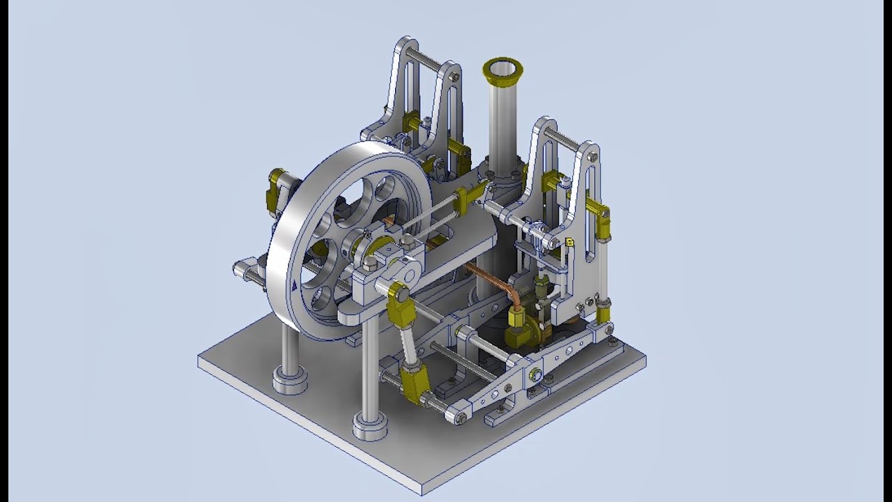 A model of a 2 cylinder double sided beam steam engine by bob middle ...