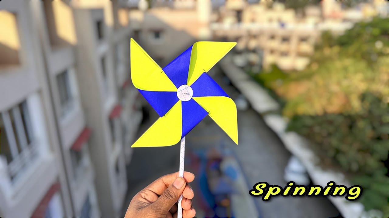 spinning windmill (easy), making paper pinwheel, new paper spinning ...