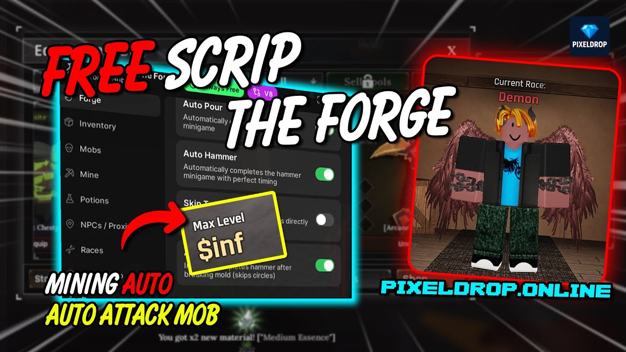 FREE The Forge Script Roblox | Auto Craft, Farm & Mining (Latest Update ...