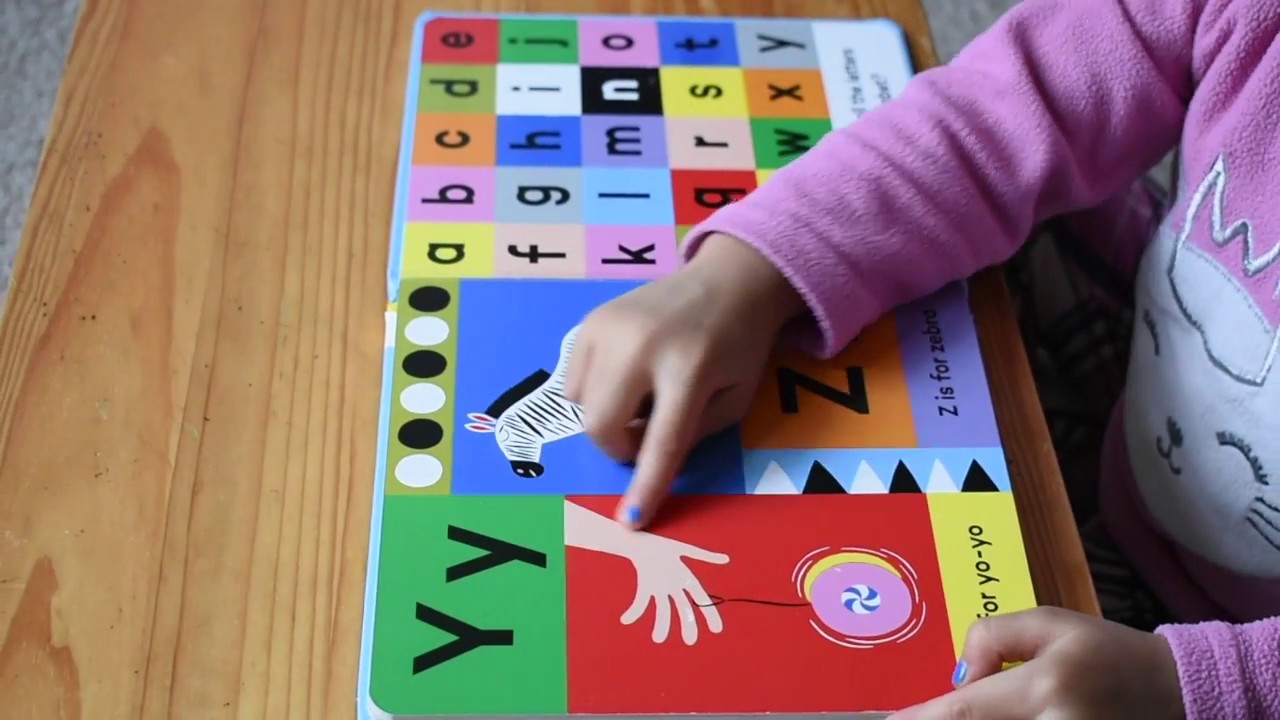 Toddler Enjoys Reading Alphabets - YouTube