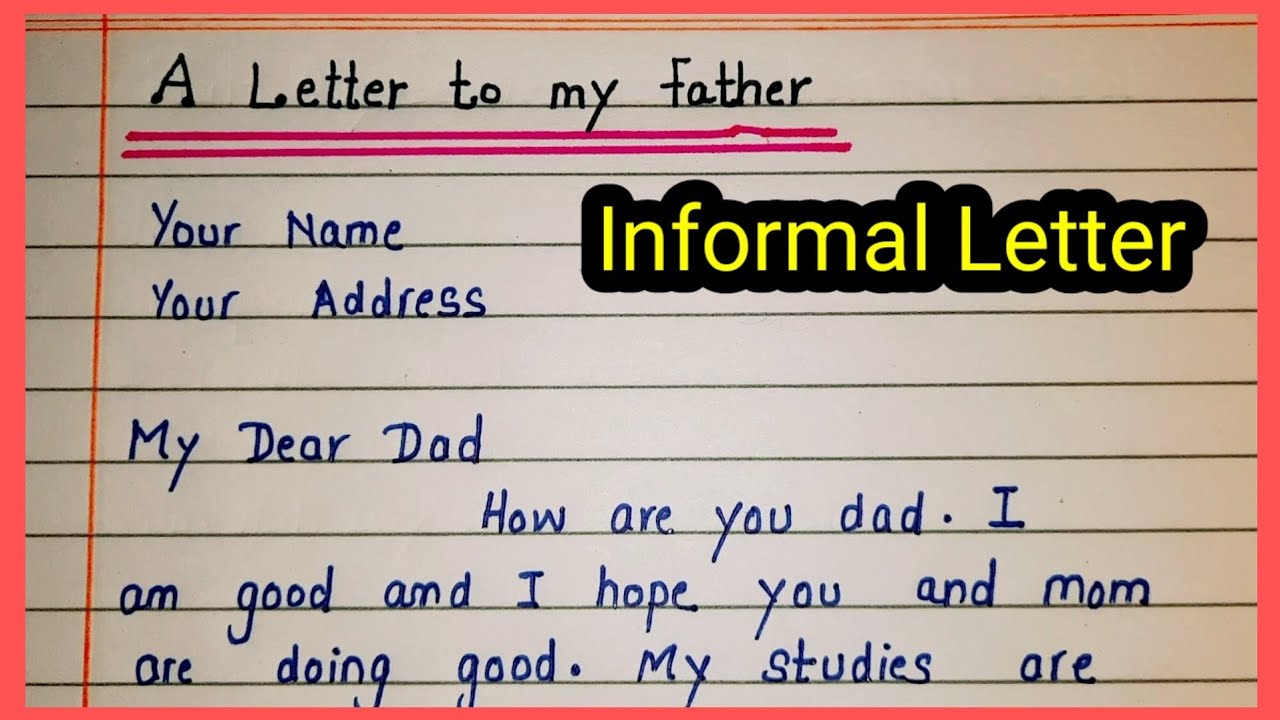 A Letter To My Father||Informal Letter To My Father In English|How To ...
