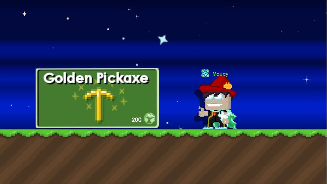 Getting Golden Pickaxe | Growtopia - YouTube