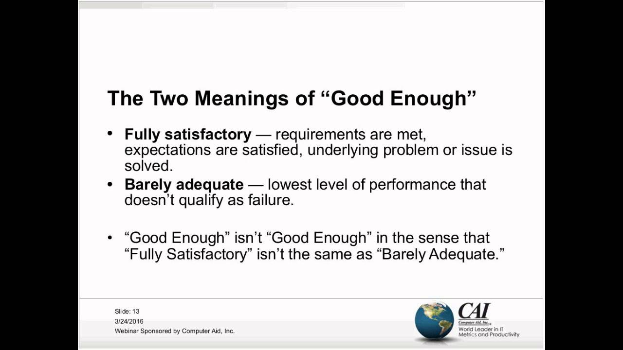How Good is Good Enough? Using the Seven Level Outcome Evaluation to ...