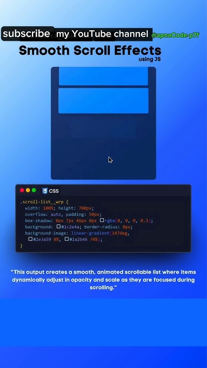 Smooth page Scrolling effect in css #shorts #css #webdevelopment #coding #programming - YouTube