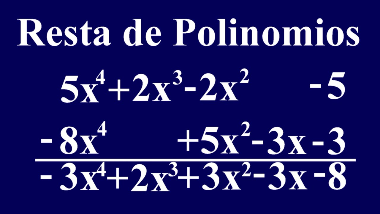 Resta de polinomios 3º ESO - YouTube