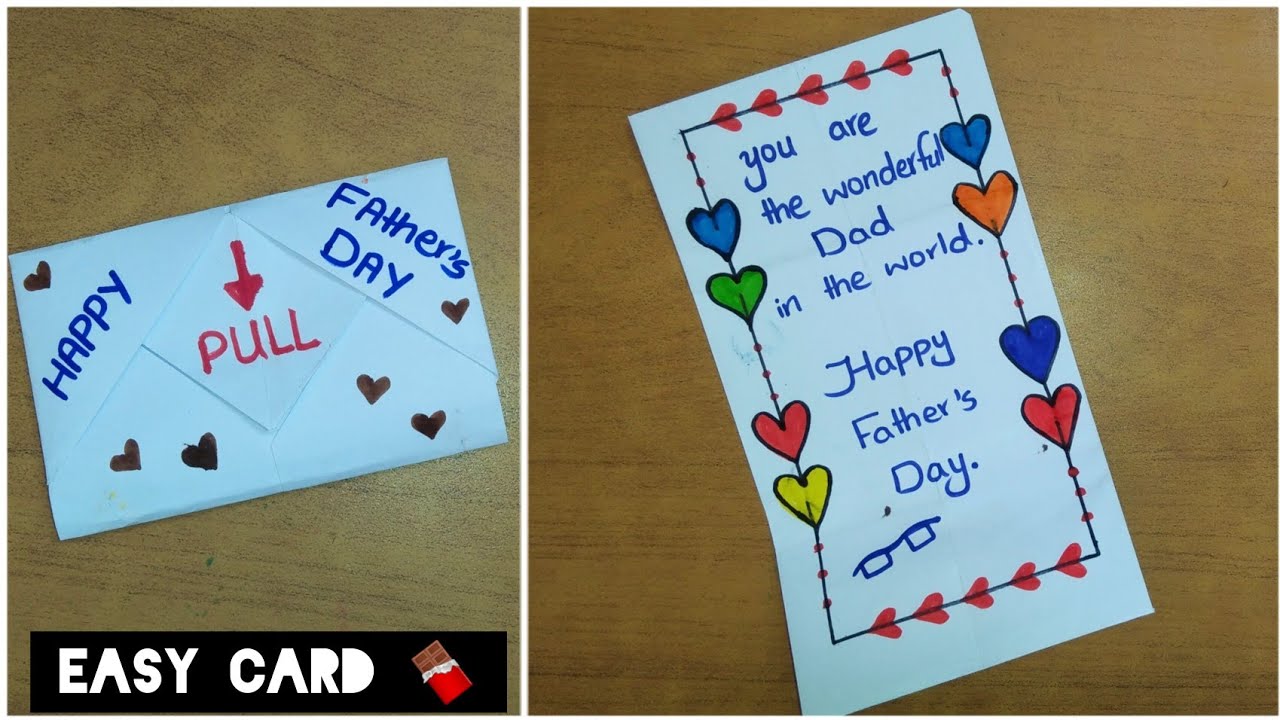 Father's Day Card White Paper l A4 Paper Card l Father's Day Special l ...