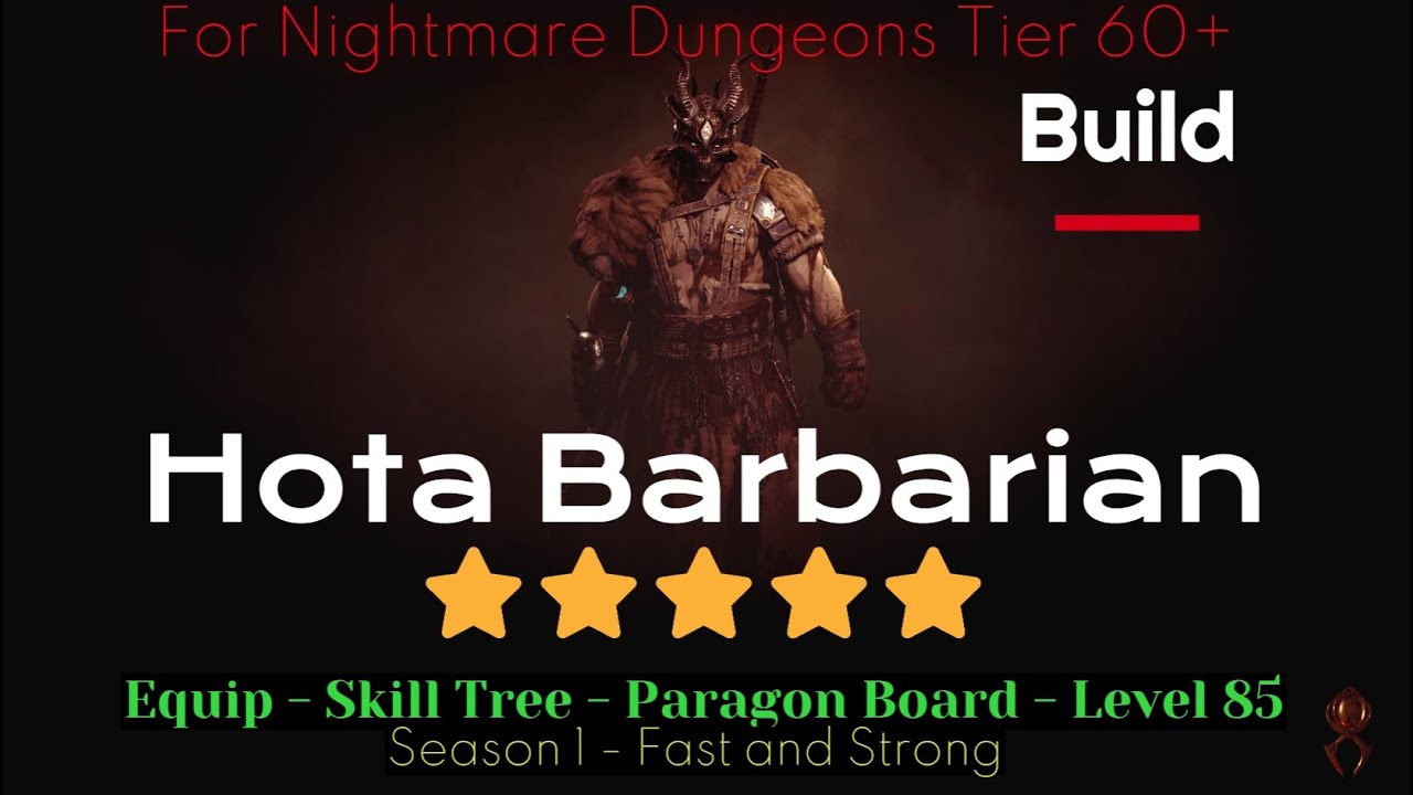 Diablo4 - Season1 - Hota Barbarian 85 - Build - Equip - Skill Tree ...