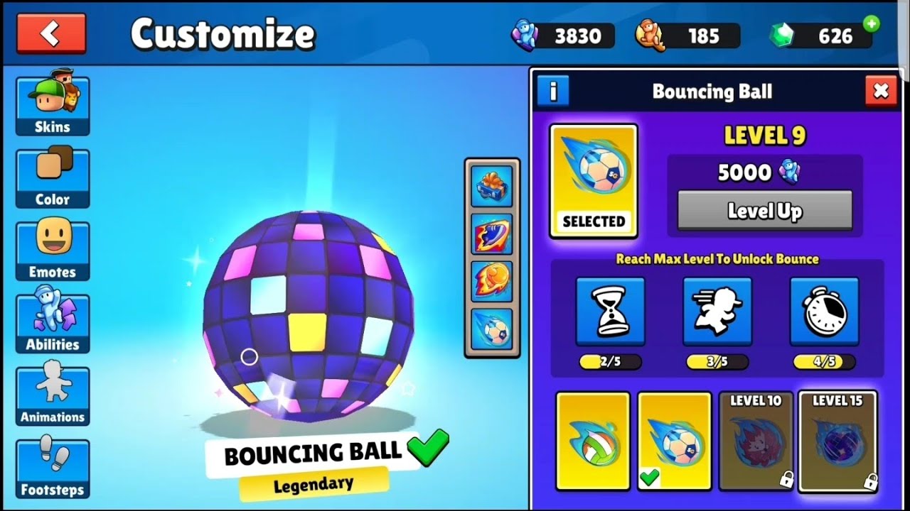 i play with 9 level bouncing ball in ||stumble guys|| - YouTube