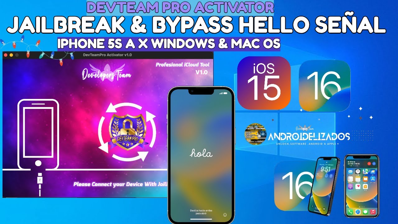 Bypass Hello Fulll Señal DevteamPro Activator |Windows & Mac os iphone 5s a iphone x Server ...