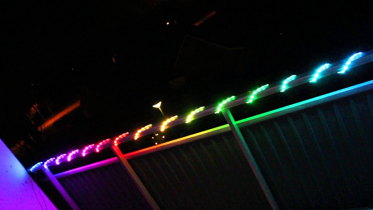 5m WS2812B led strip on my balcony railing - YouTube