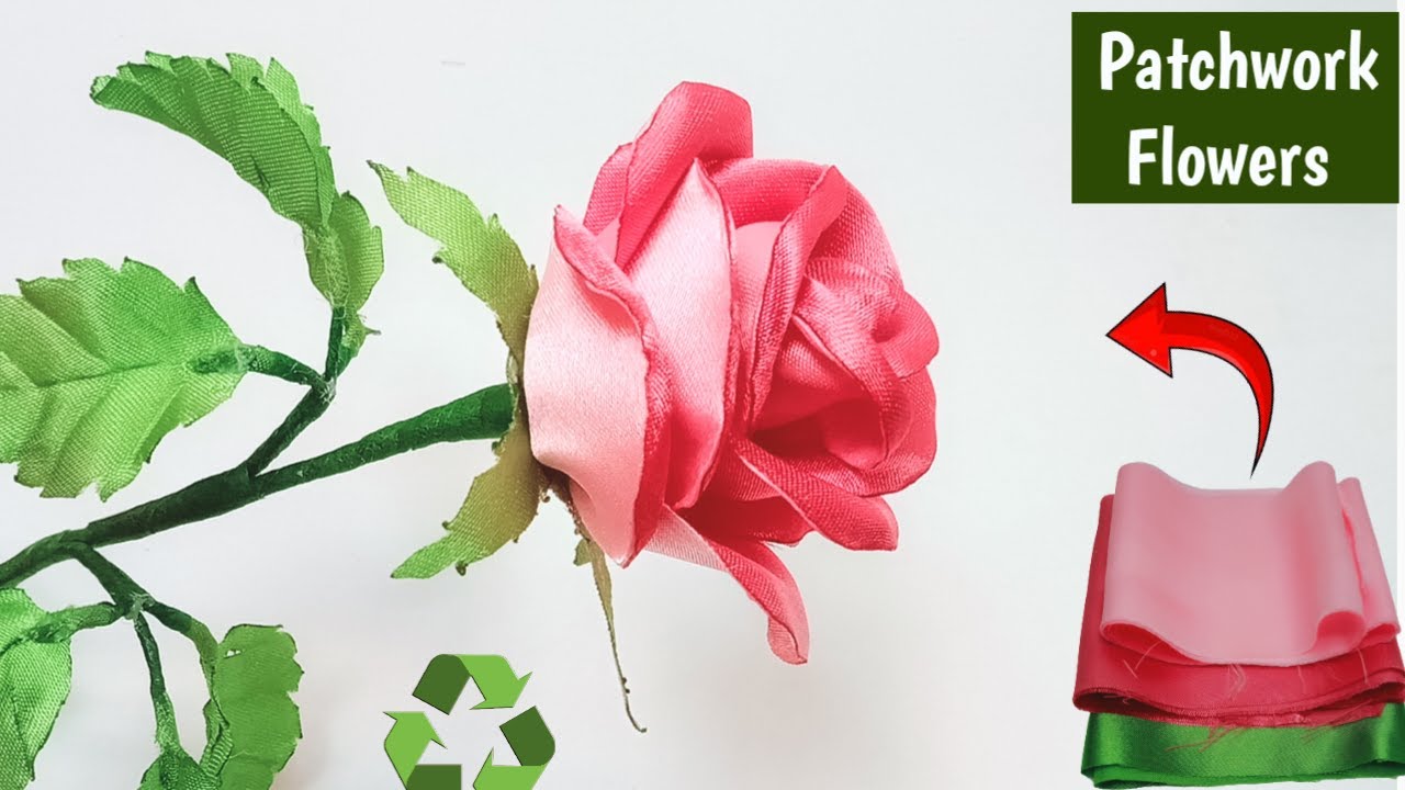 Patchwork Flowers 3, Membuat Bunga Mawar Dua Warna dari Perca Satin ...