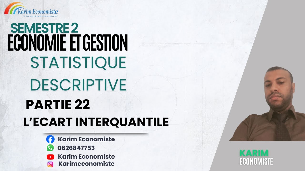 Statistiques descriptive S2 Partie 22 l'écart interquartile - YouTube
