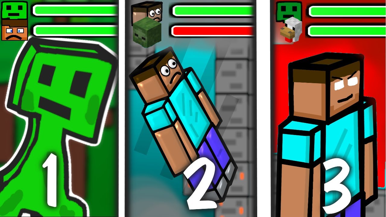 EVERY Satisfying Minecraft Animations BUT WITH HEALTHBARS!! - YouTube