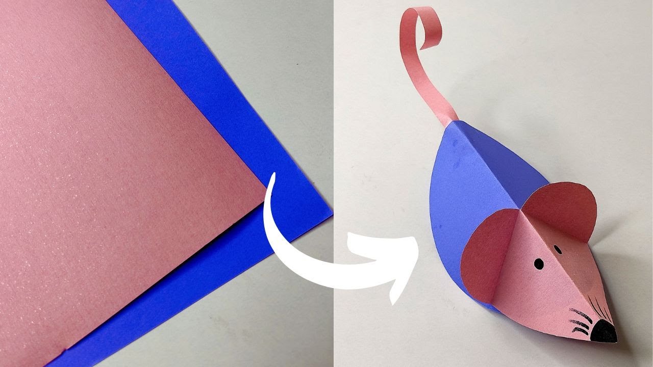 Paper mouse making | Easy Paper Crafts | Paper MOUSE - YouTube