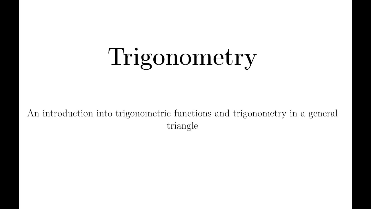 Trigonometry Script - YouTube