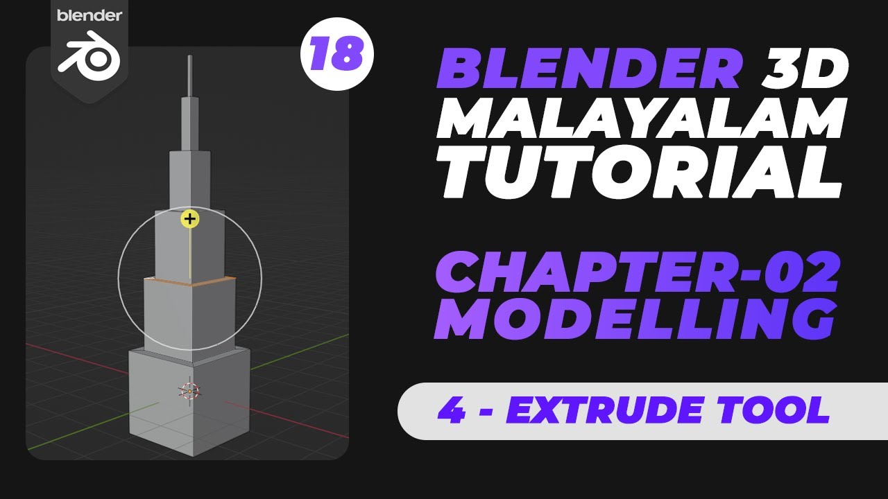 Blender 3D Malayalam Tutorial | 18 - Extrude Tool - YouTube