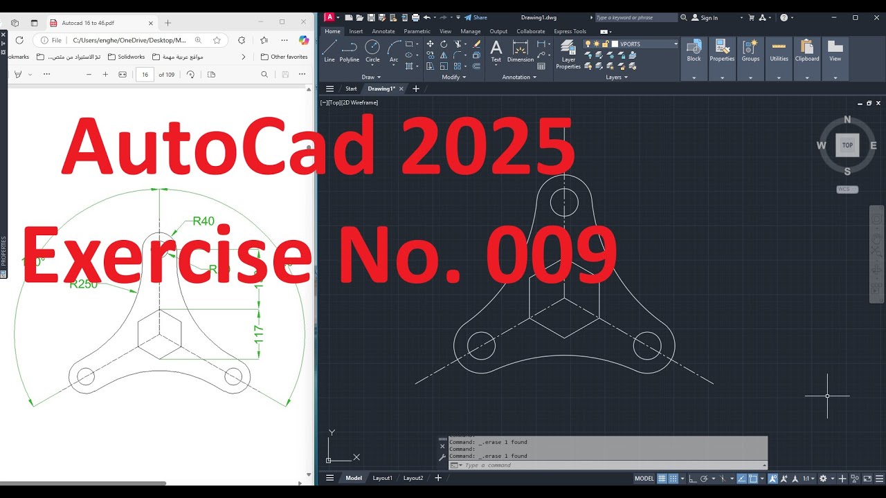100 Autocad Exercises 2025 || Autocad Exercise No.009 - YouTube