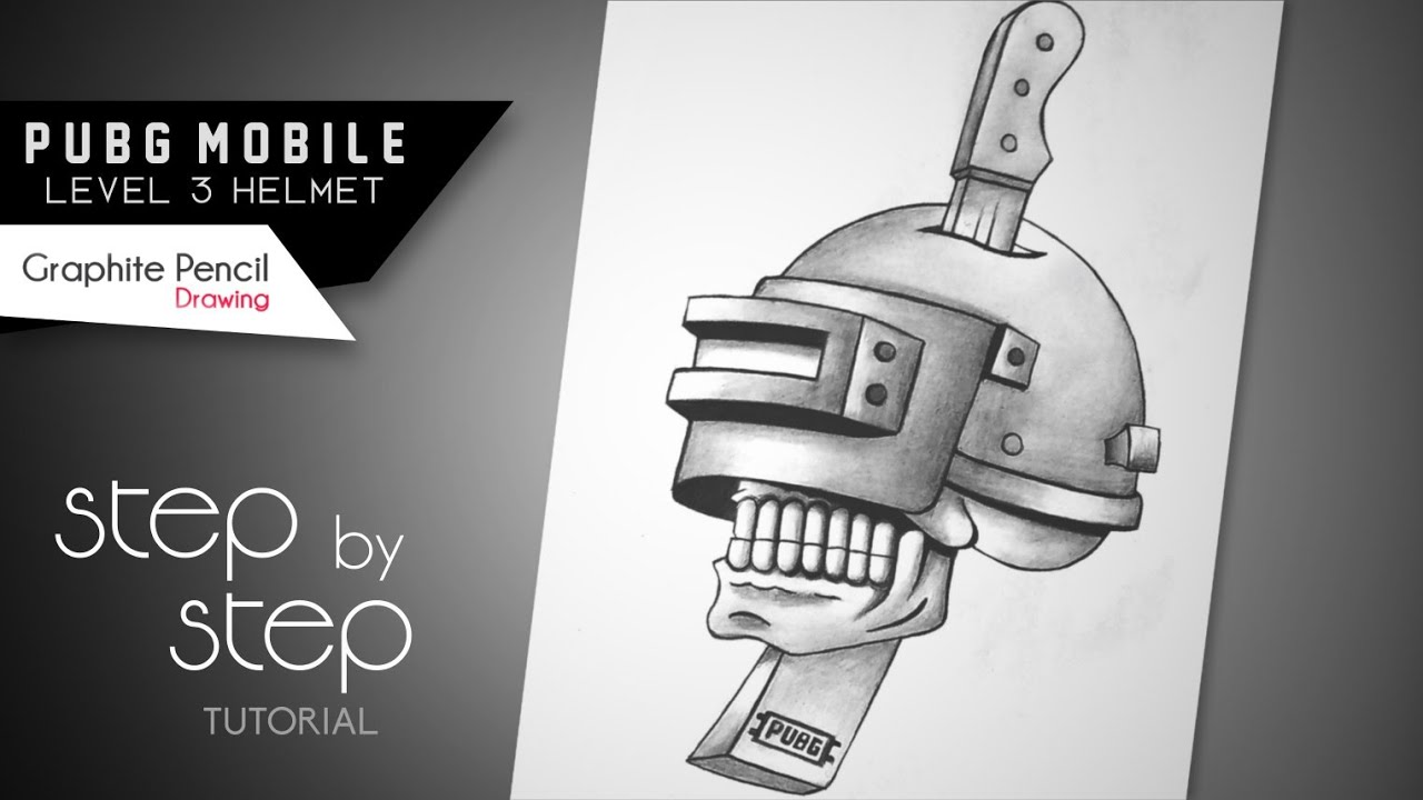 PUBG Mobile Level 3 Helmet Step by Step Drawing Tutorial 🔥 || Pencil ...