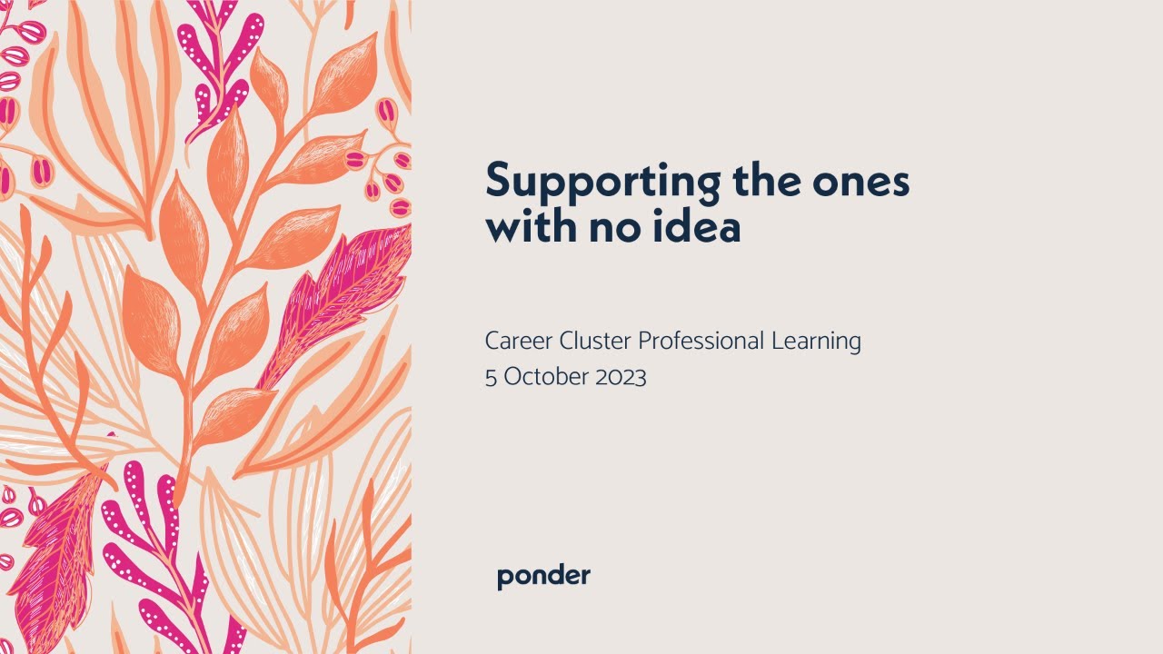 Cluster PD - Support the ones with no idea - YouTube