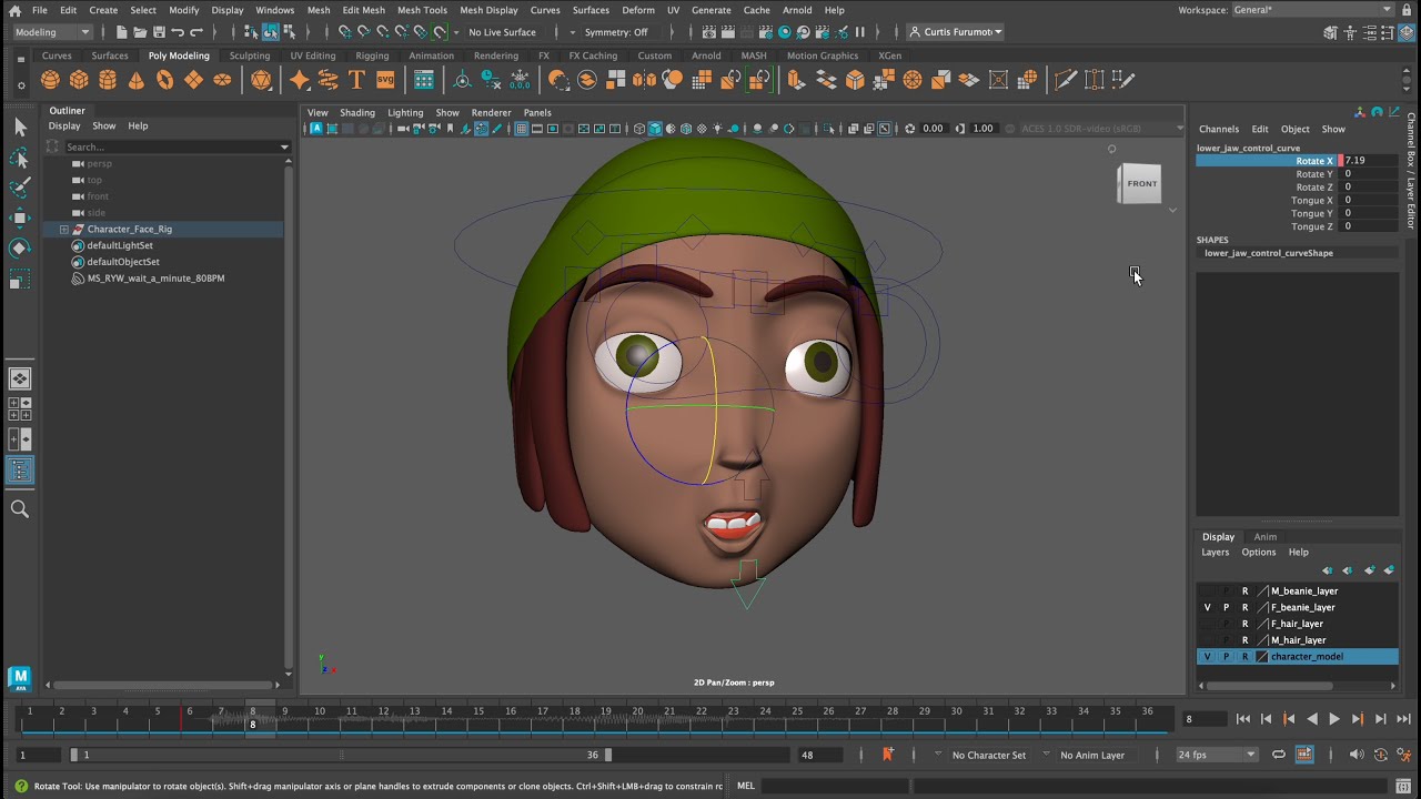 Applying Blend Shapes to a Face Rig in Maya Part 4: Animating and ...