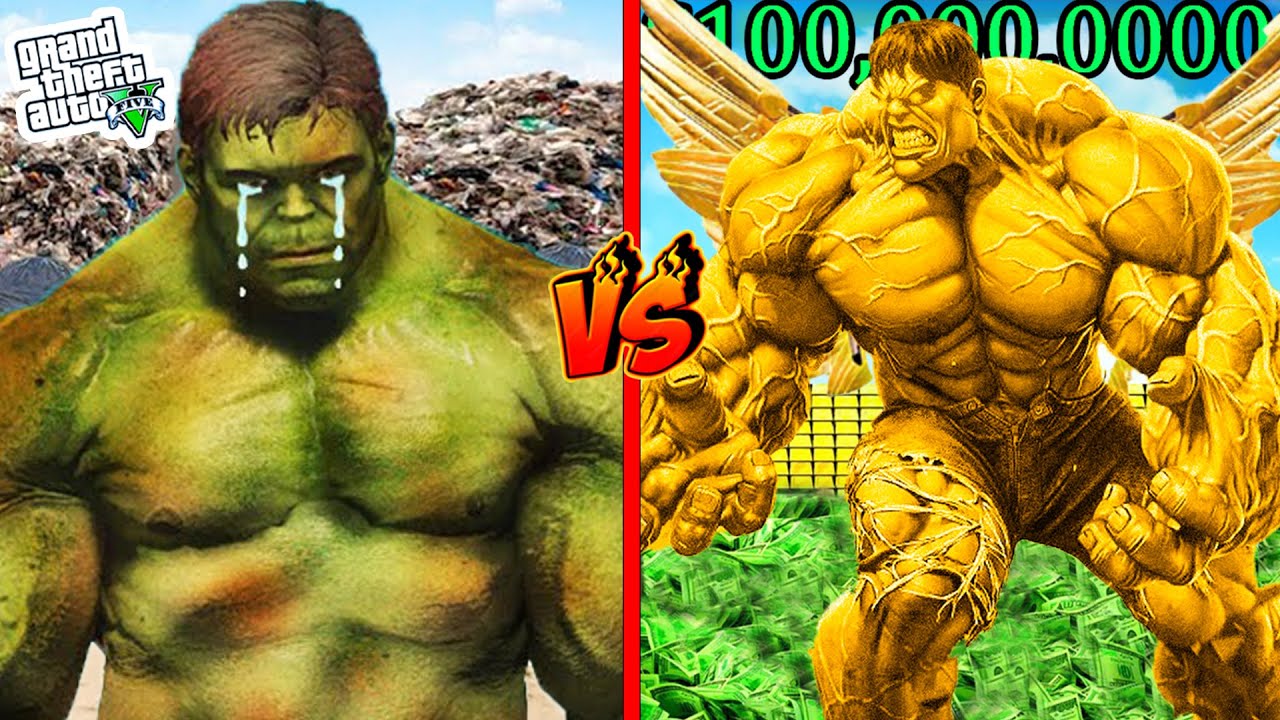 $1 HULK VS $1,000,000 GOLD HULK IN GTA 5 - YouTube