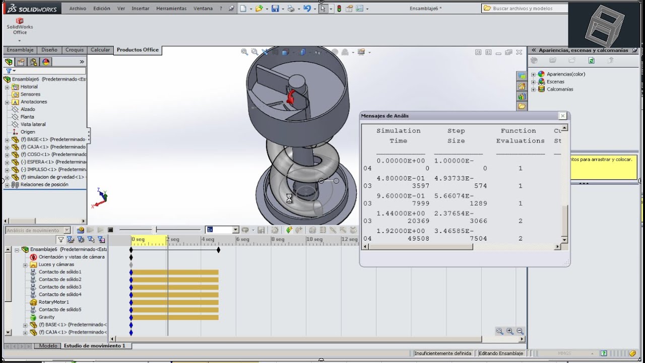 Simulación de gravedad en Solidworks 2015 - YouTube