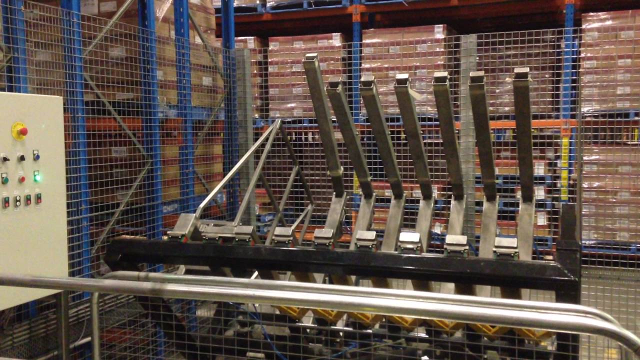 Pallet layer board remover - YouTube