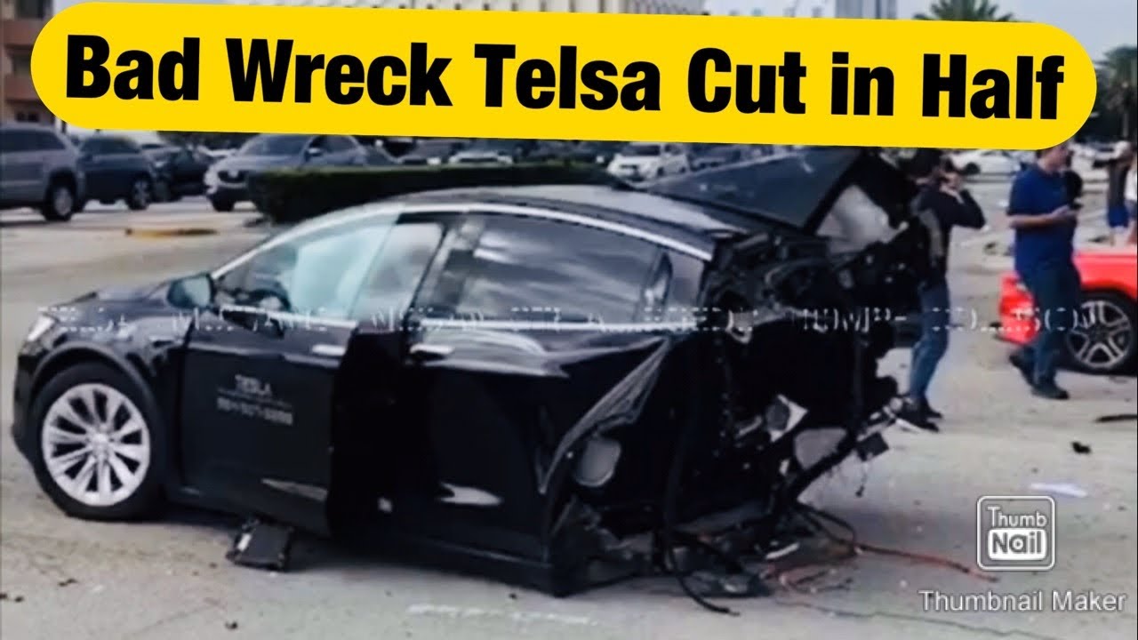 Bad Wreck // Tesla Cut in Half // Collision NISSAN GTR and Mustang ...