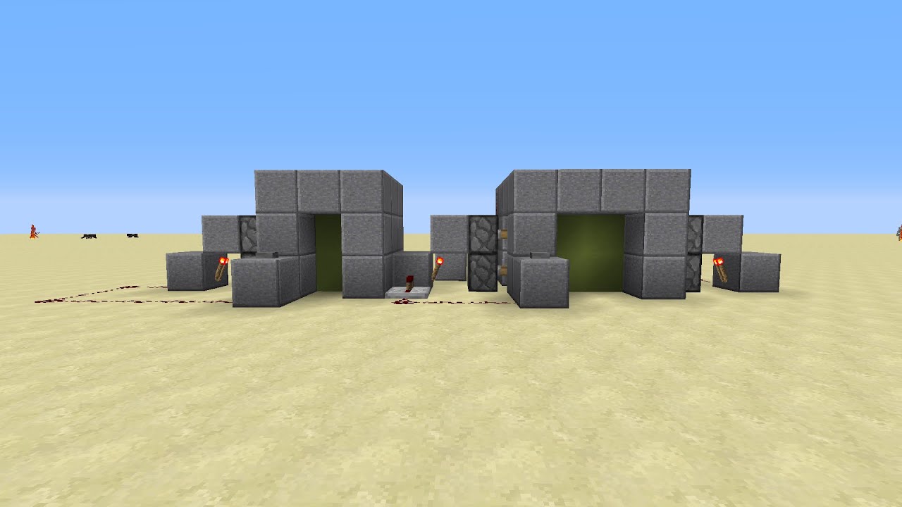 Tuto redstone #1 porte 1x2 et 2x2 - YouTube
