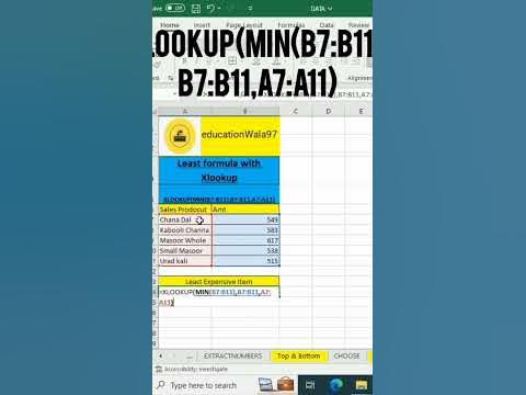 xlookup and min function in Excel #shorts - YouTube