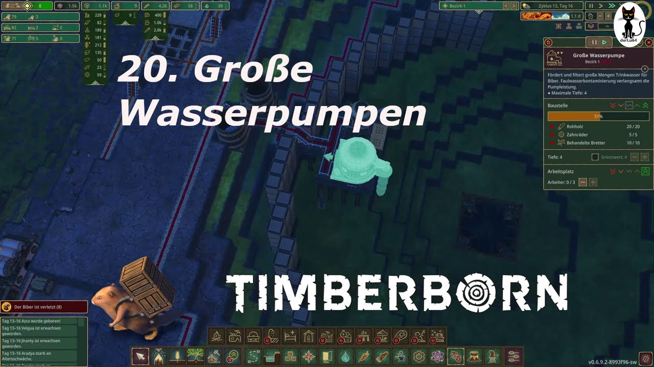 Timberborn Update 6 Deutsch 20. Große Wasserpumpen für dringend ...